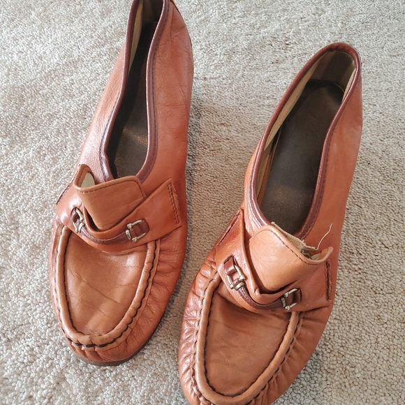 Joyce | Shoes | Vintage Joyce Brown Leather Wedge Loafers 8a | Poshmark